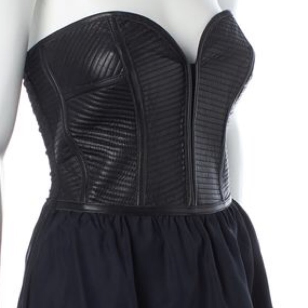 Sweetheart Leather & Silk Bustier + Peplum Parker - Gem